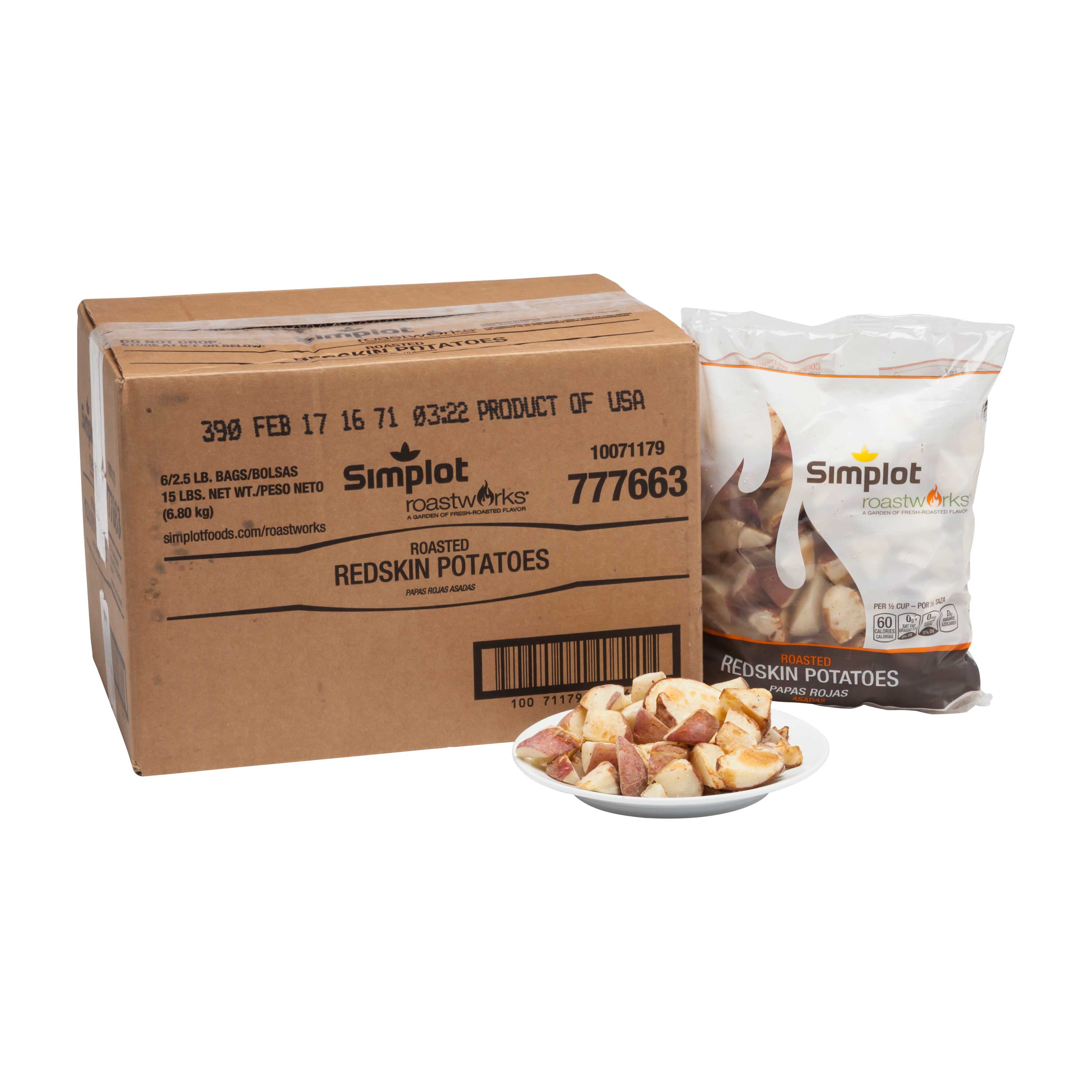 RoastWorks Roasted Unseasoned Redskins Potato, 2.5 Pound -- 6 per case.