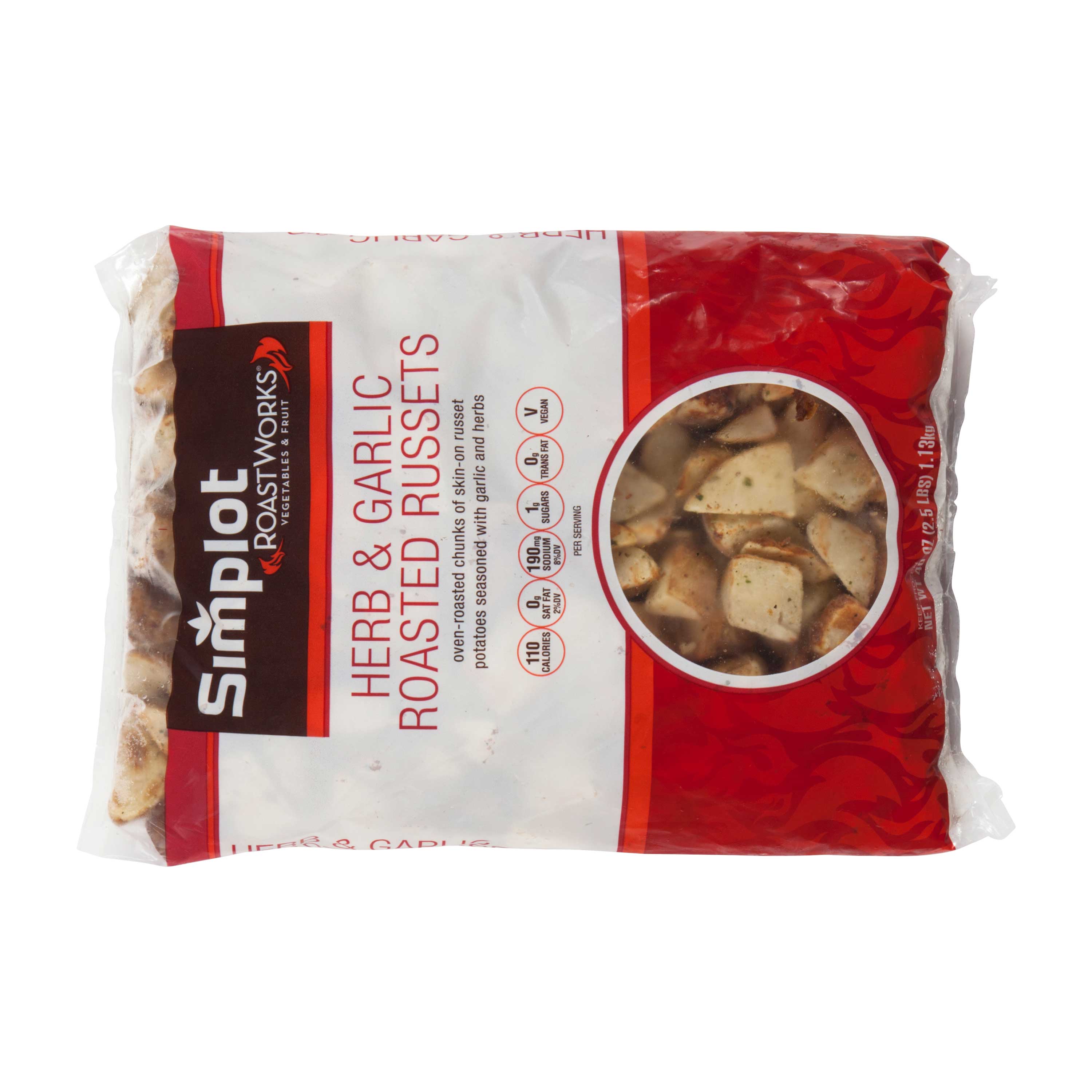 Simplot RoastWorks Herb and Garlic Roasted Russets Potato, 2.5 Pound -- 6 per case ...
