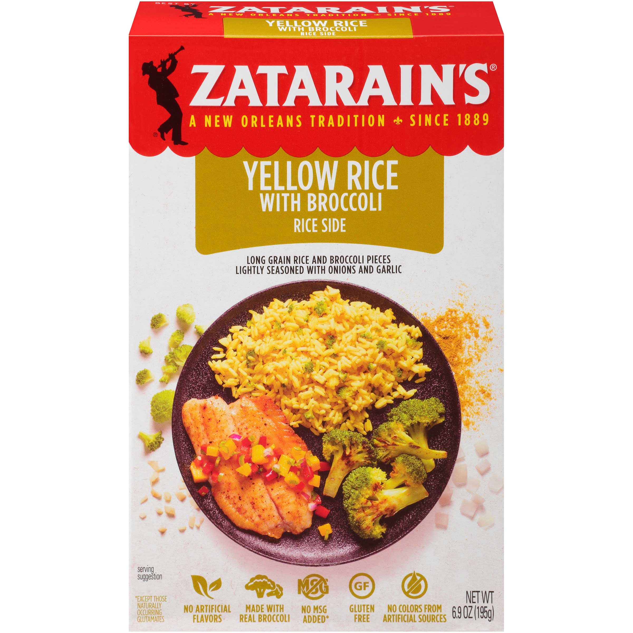 Zatarains Yellow Rice with Broccoli Rice Side, 6.9 Ounce -- 12 per case.