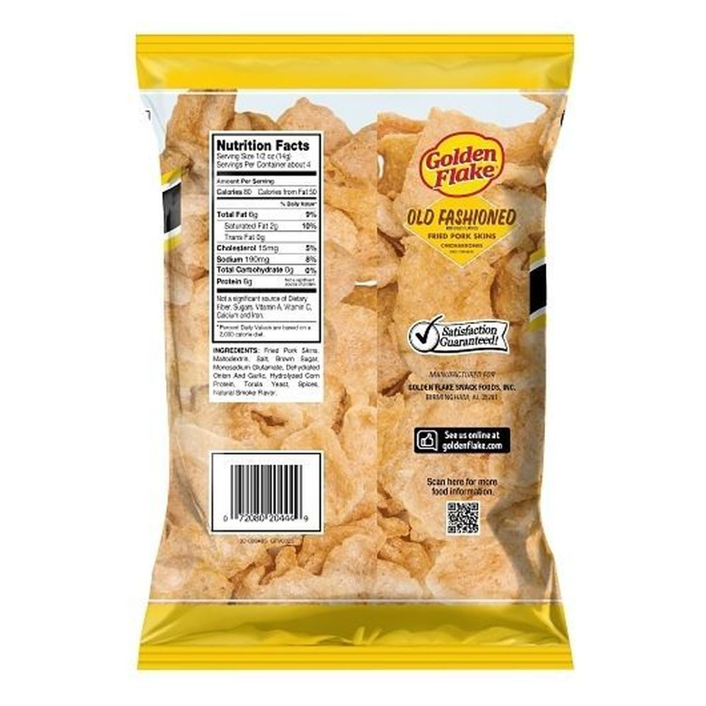 Golden Flake Old Fashioned Fried Pork Skins, 2 Ounce -- 6 per case