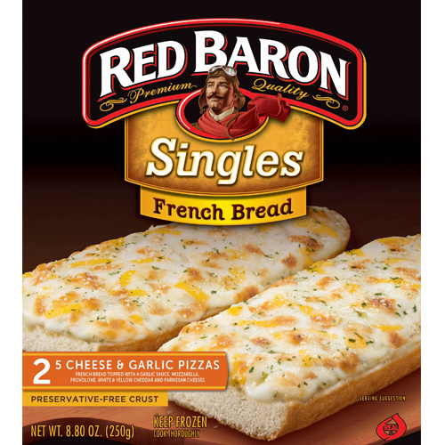 Red Baron French Bread Singles 5 Cheese and Garlic Pizza, 8.8 Ounce ...