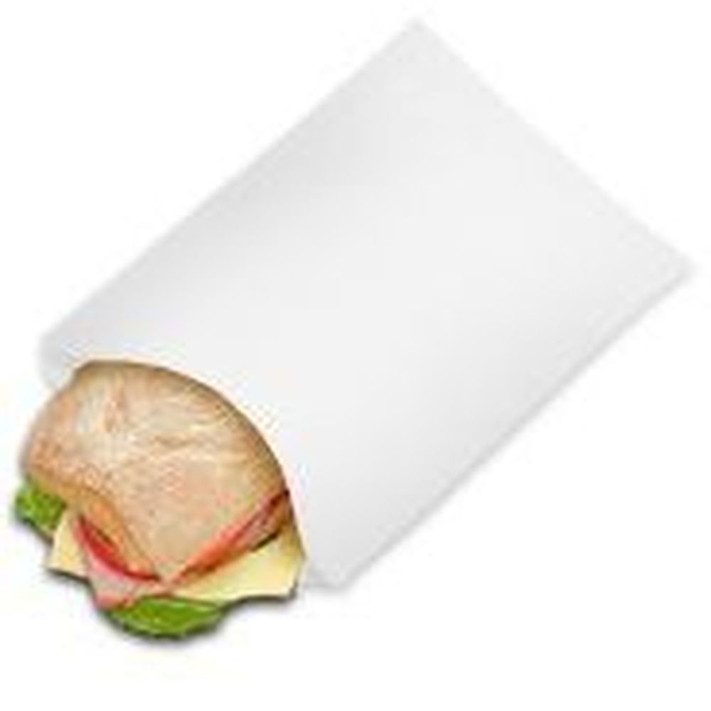 Bagcraft Open Sesame White Grease Resistant Paper Sandwich Bag, 6 1/2 x ...