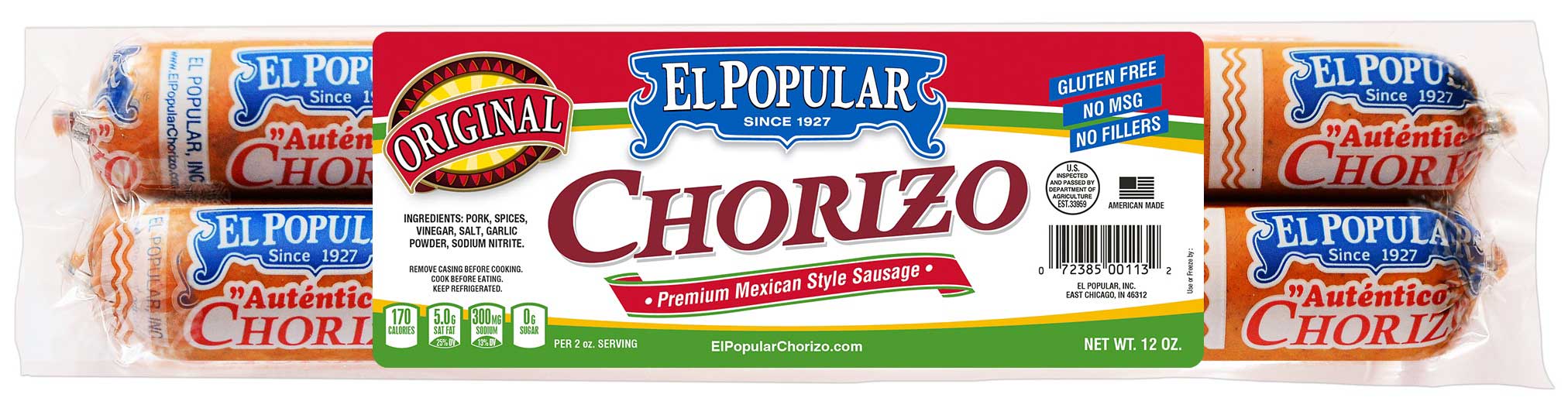 El Popular Mexican Original Pork Chorizo Case | FoodServiceDirect