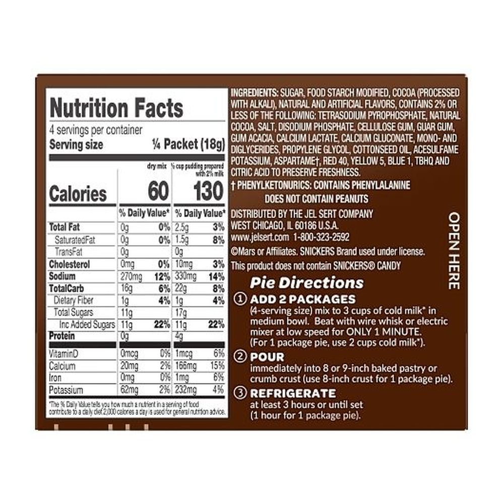 Snickers Pudding and Pie Filling Dessert Mix, 2.55 Ounce -- 12 per case