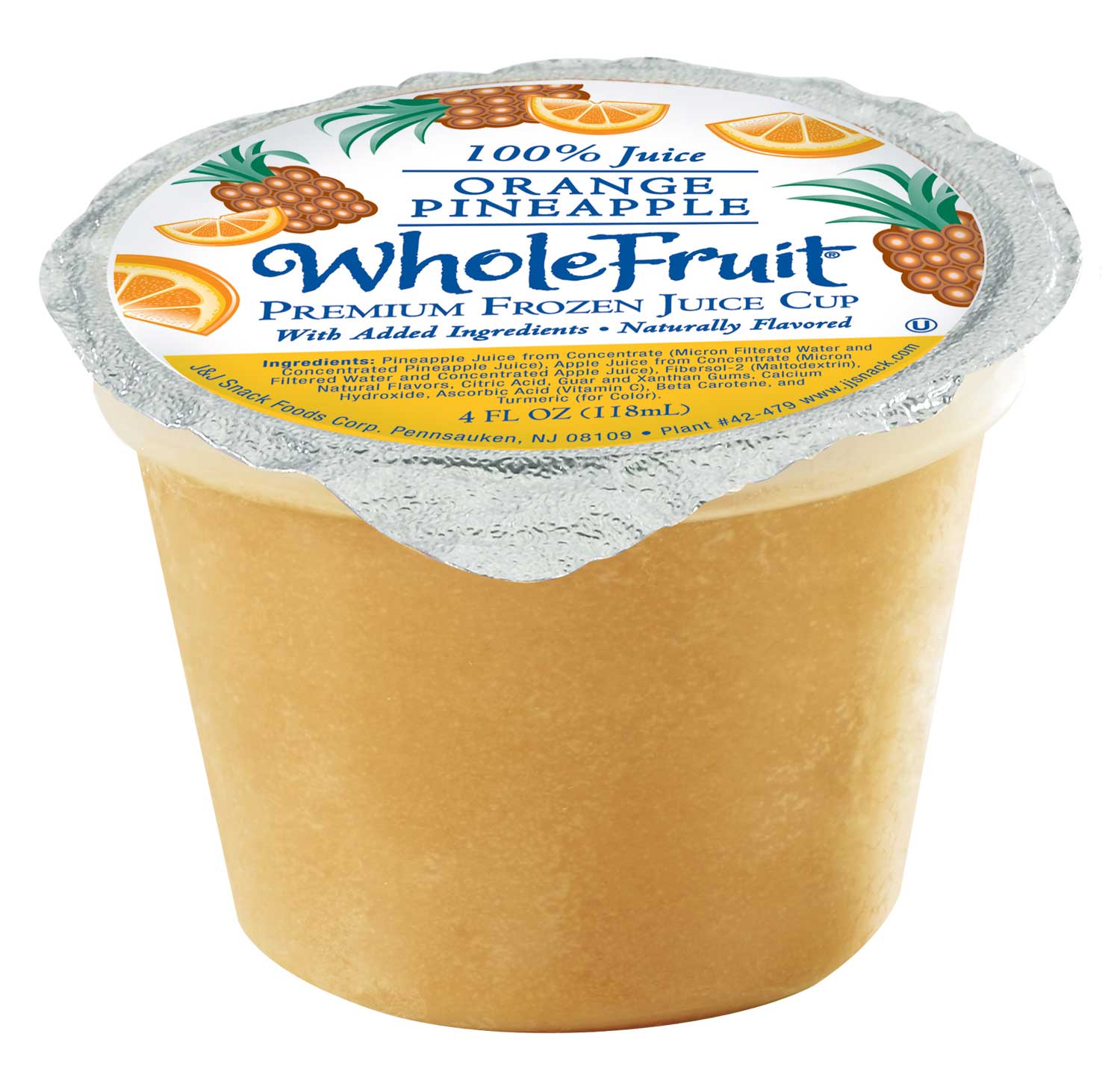 Whole Fruit Orange Pineapple Premium Frozen Juice Cup, 4.4 ounce -- 96 ...