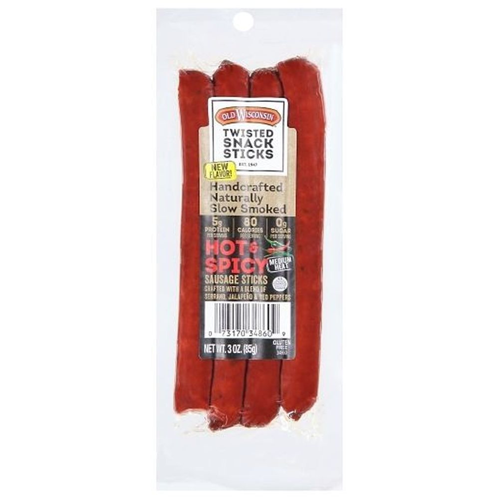 Old Wisconsin Beef Hot and Spicy Snack Stick, 3 Ounce - 28 per case