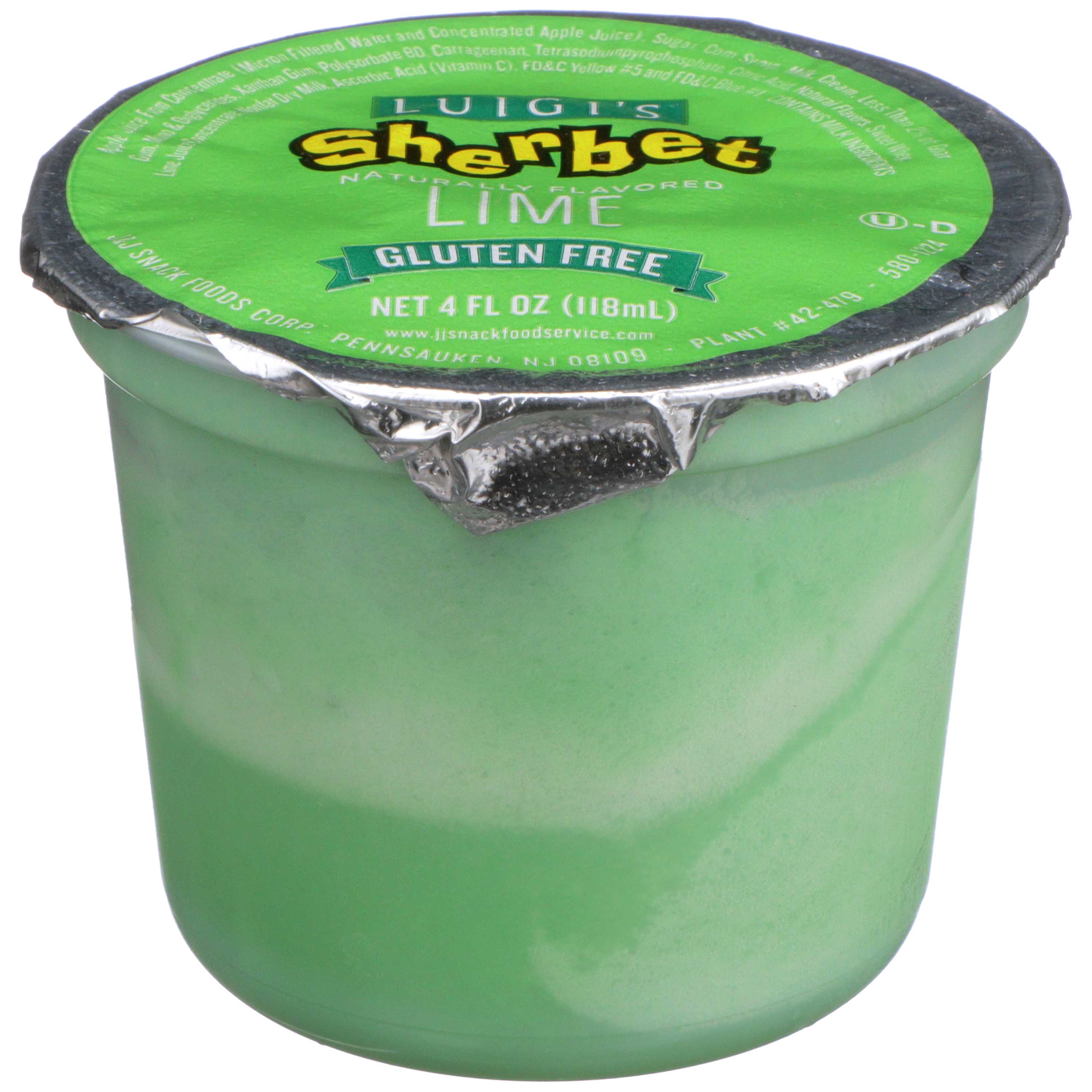 Luigis Lime Sherbet Cup, 4 Ounce -- 96 per case.