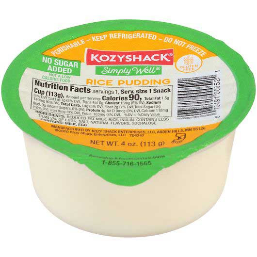 Kozy Shack Rice Pudding No Sugar Added Case | FoodServiceDirect