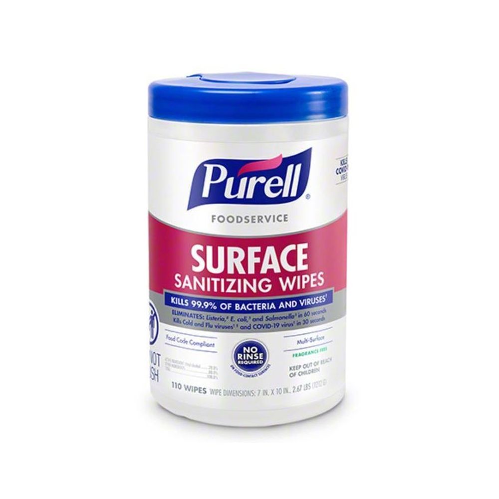Purell Surface Disinfecting and Sanitizing Wipes, 110 count -- 6 per case