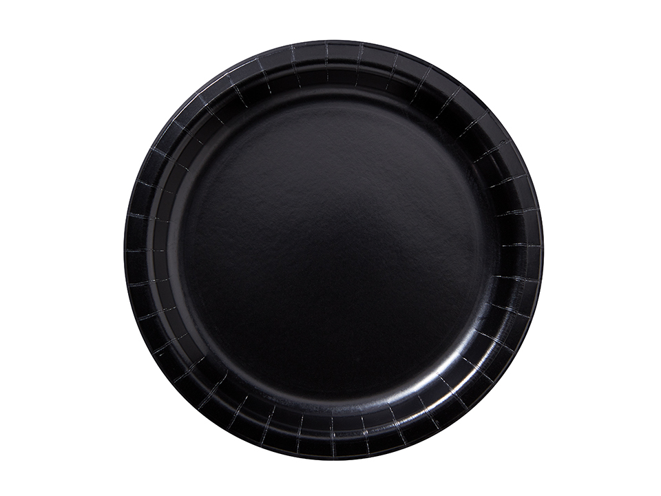 Hoffmaster Round Black Paper Plate, 9 inch -- 600 per case.