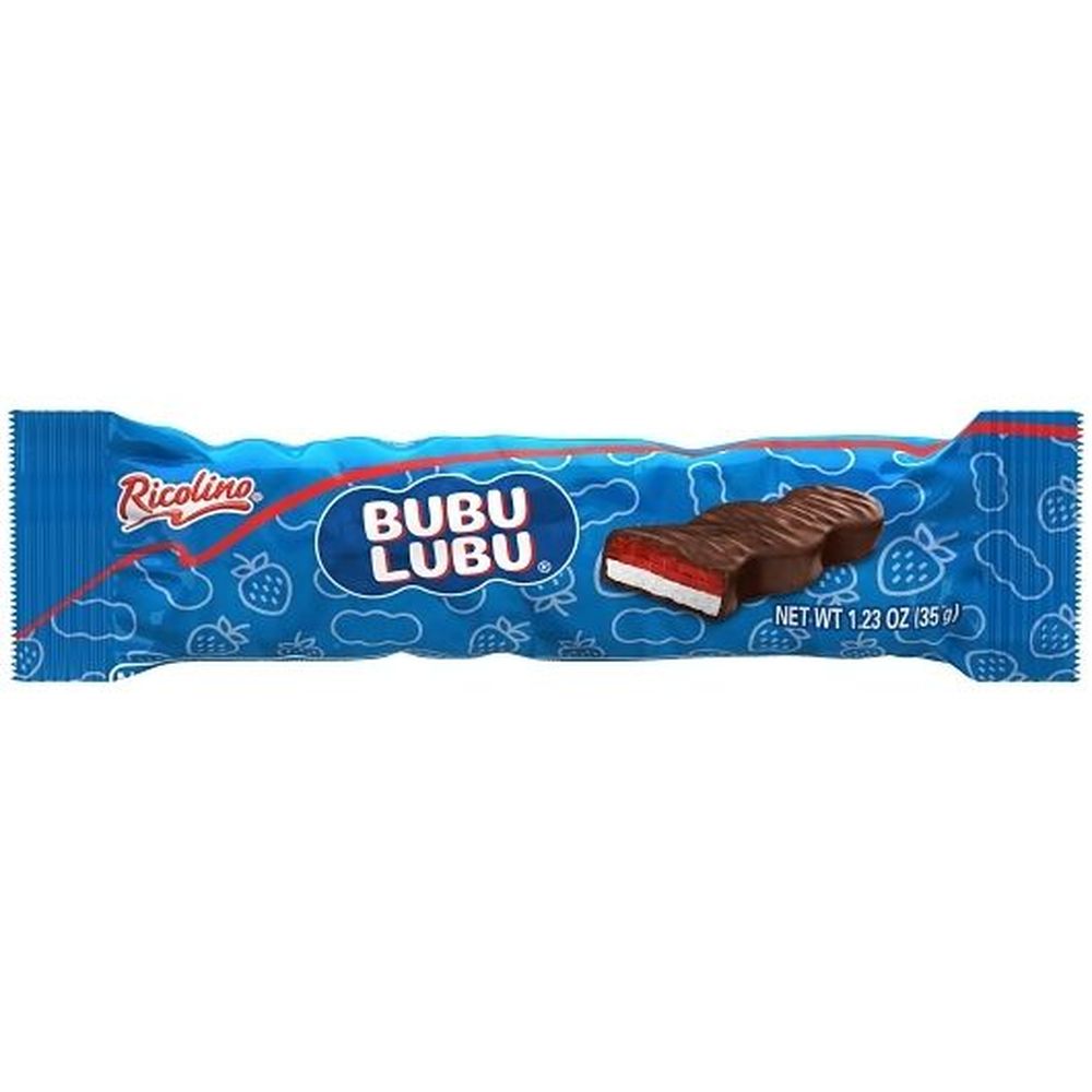Ricolino Bubulubu Marshmallow and Strawberry Gummy with Chocolate Flavored Coating, 1.23 Ounce ...