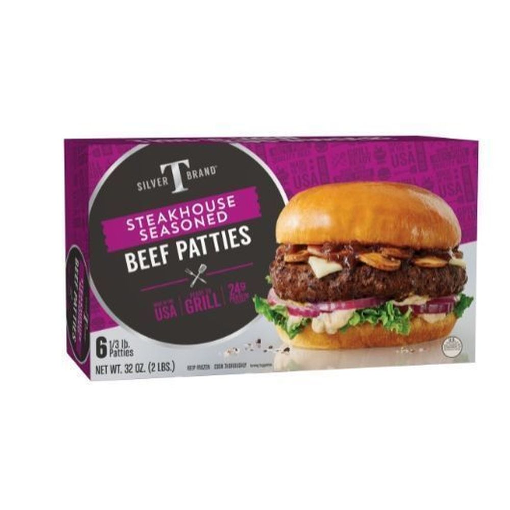Silver T Steakhouse Seasoned Beef Patties, 2 Pound -- 12 per case