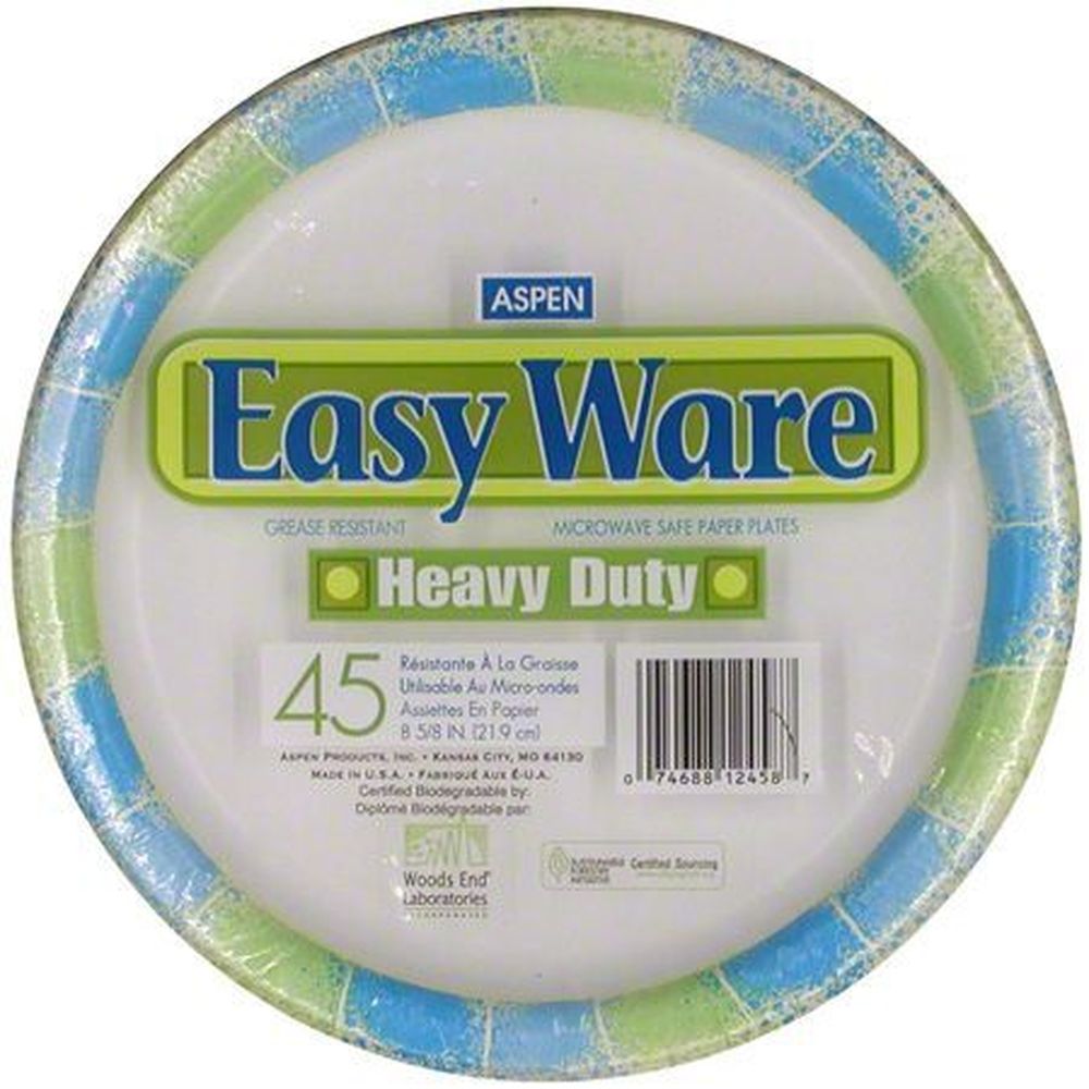 Aspen Easy Ware Design Heavy Duty Microwave Safe Printed Paper Plate, 8 ...