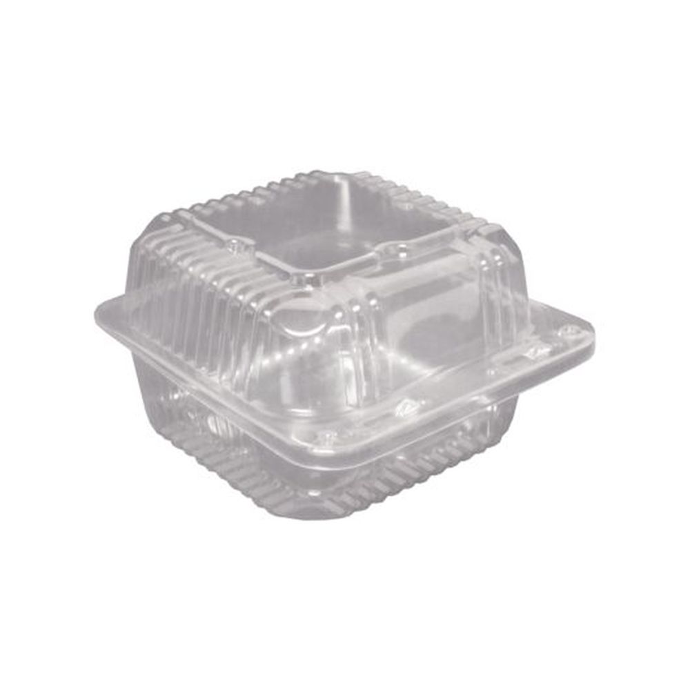 Durable Packaging Clear Plastic Hinged Container, 6 inch -- 500 per case
