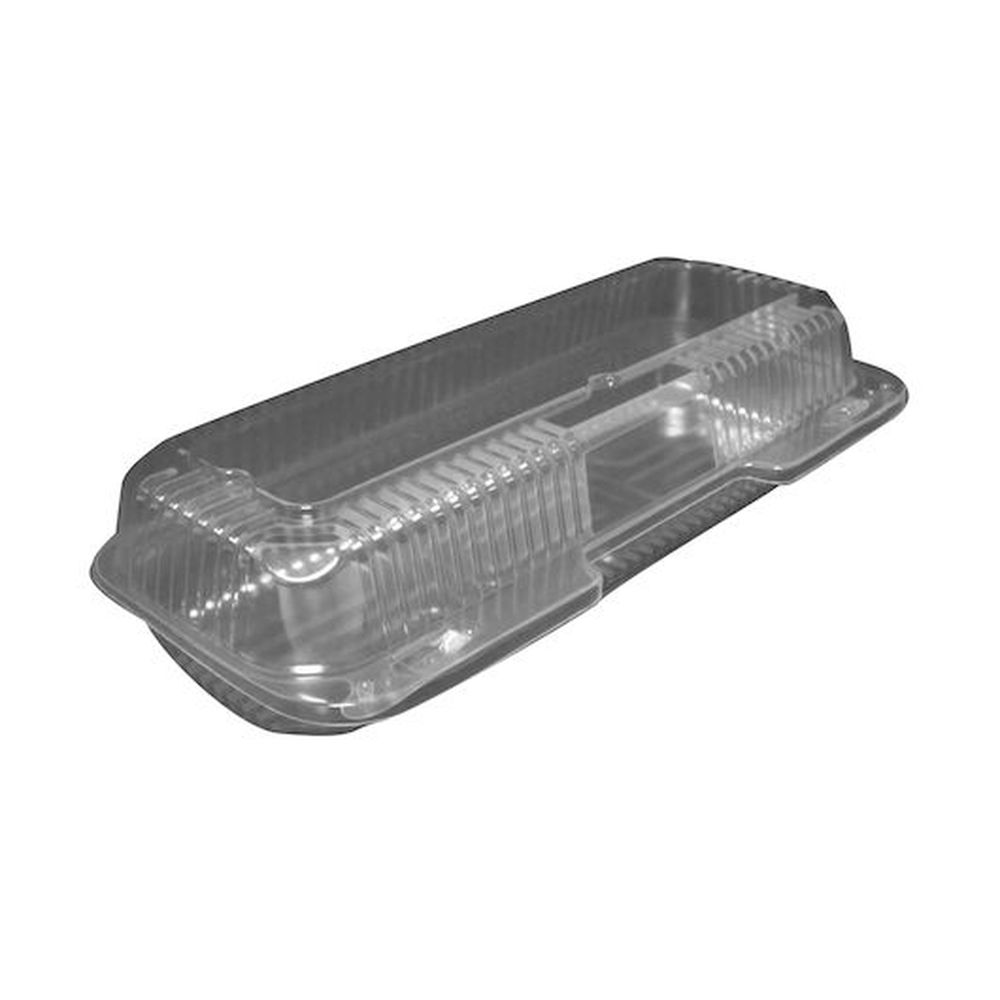 Durable Packaging 12 inch Clear Plastic Strudel Oblong Hinged Container ...
