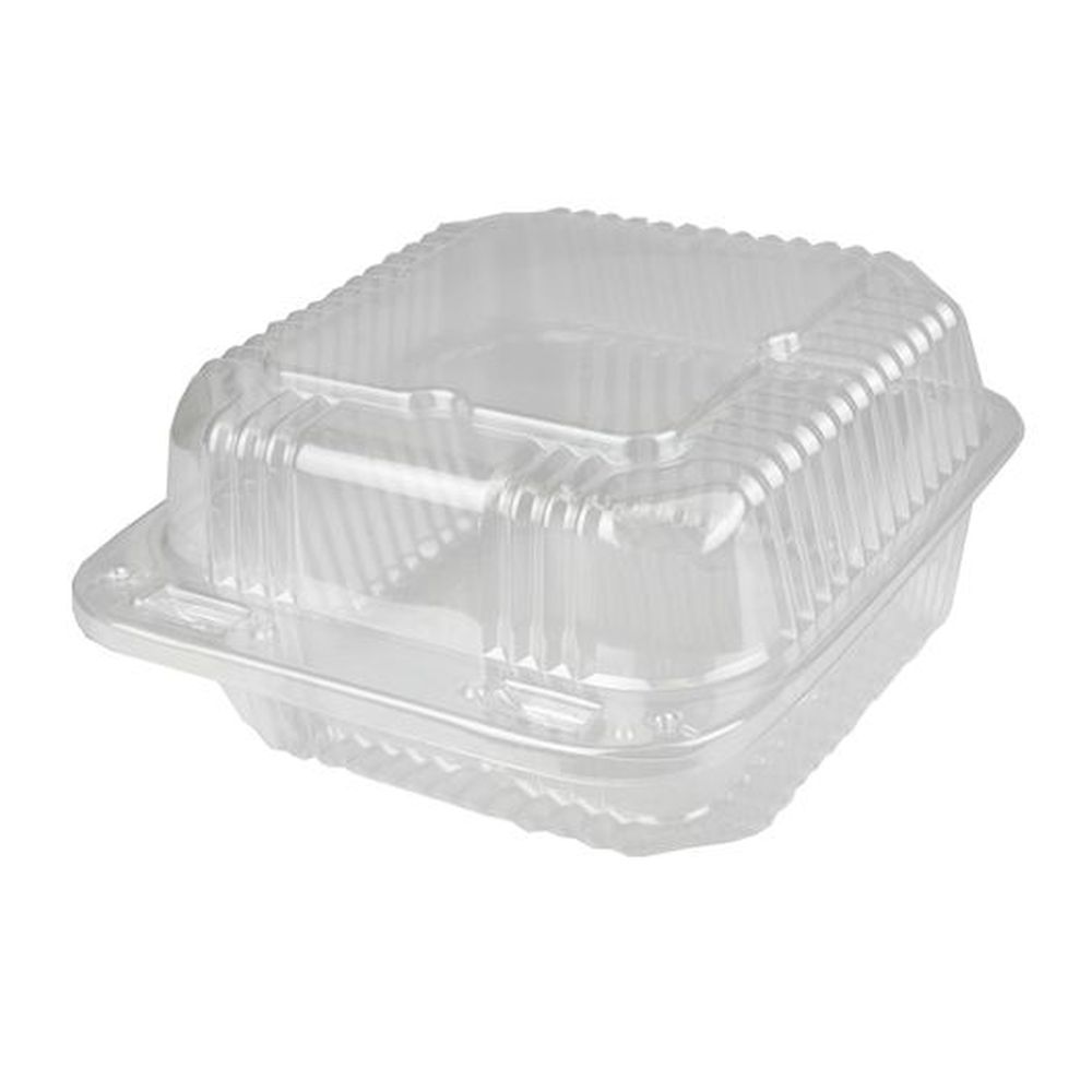Durable Packaging Clear Plastic Square Hinged Container, 6 inch -- 500 ...