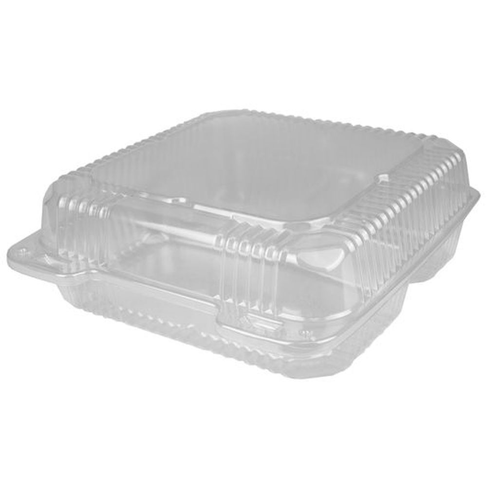Durable Packaging Clear Plastic Hinged 3 Compartment Container, 9 x 9 ...