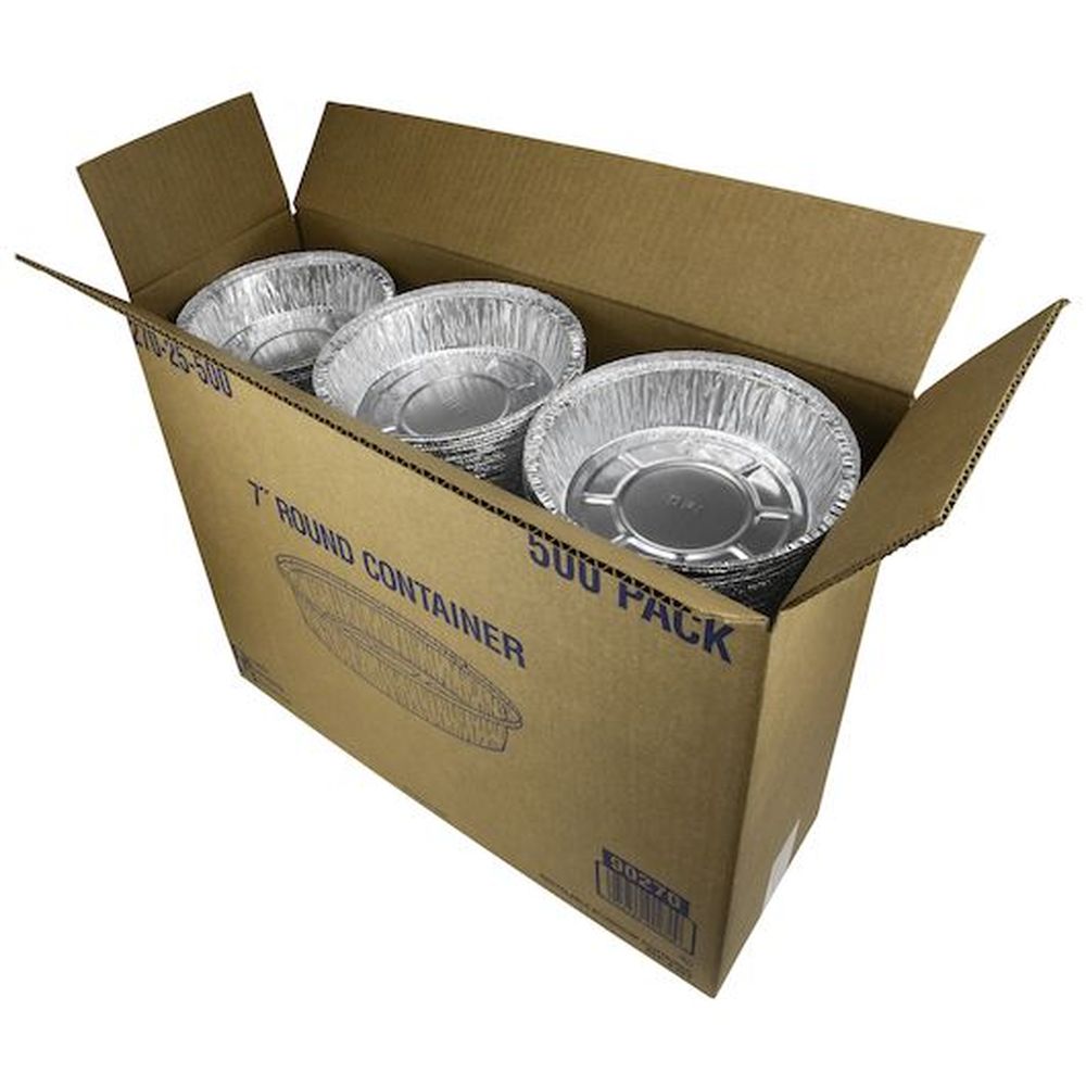 Durable Packaging Round Aluminum Container, 7 Inch -- 500 per case