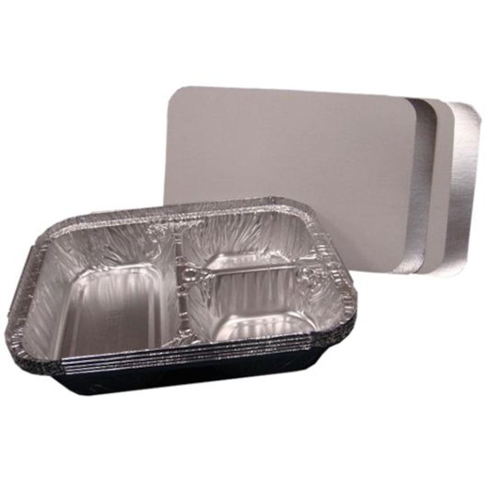 Durable Packaging 3 Compartment Container with Board Lid, 200 count