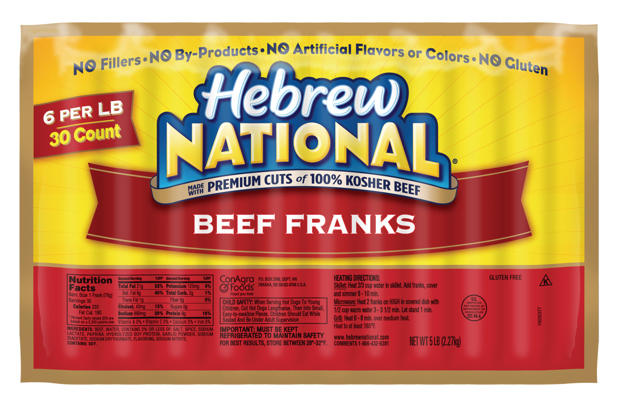 Hebrew National Beef Franks Case | FoodServiceDirect