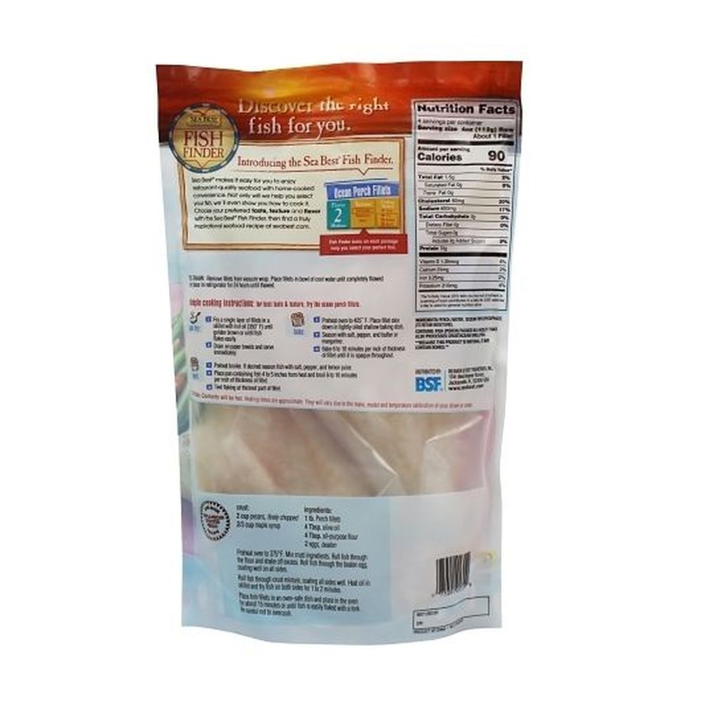 Sea Best Skin On Boneless Ocean Perch Fillet, 1 Pound -- 12 per case