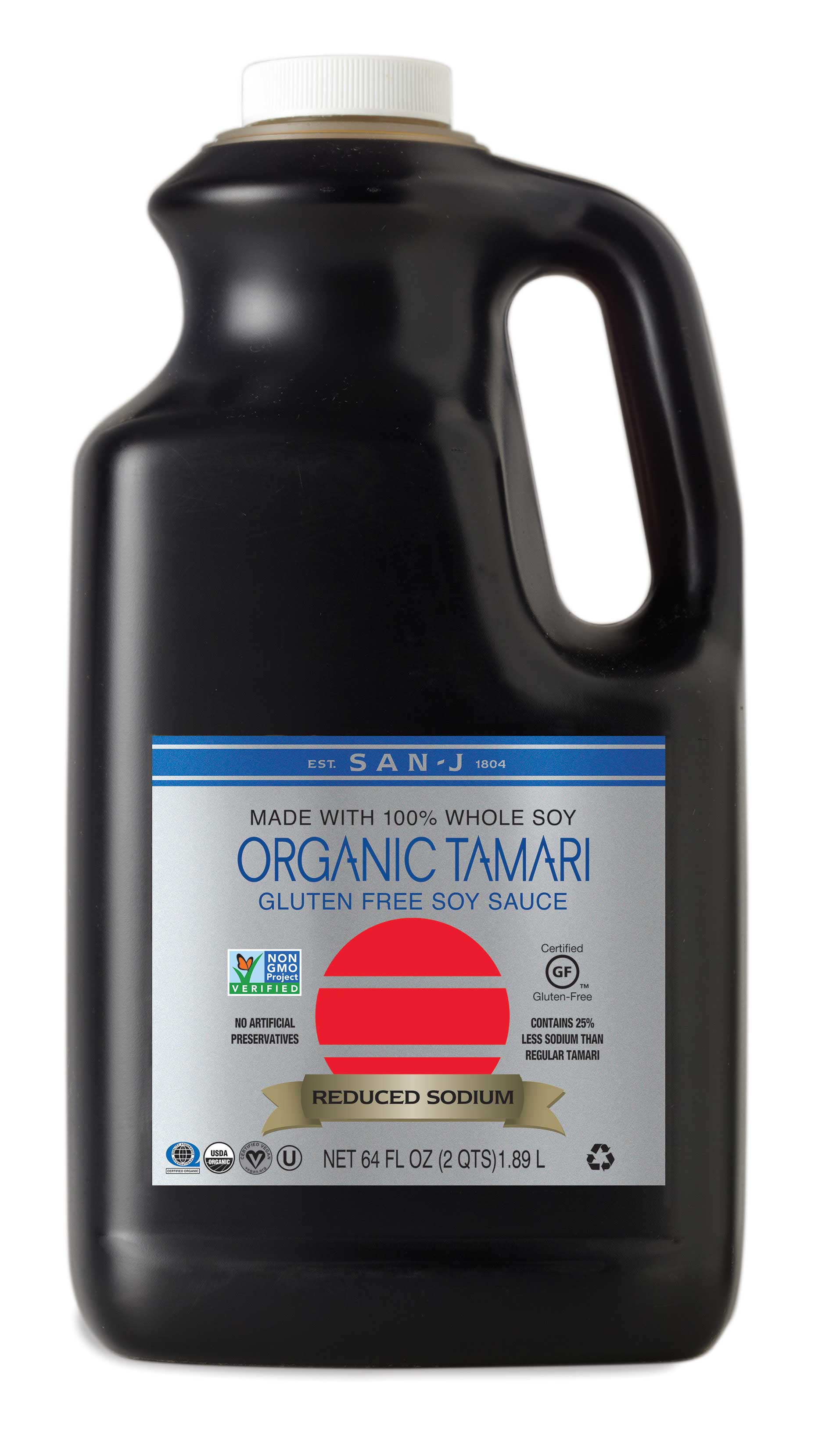San J Organic Reduced Sodium Tamari Soy Sauce, 64 Fluid Ounce -- 6 per ...