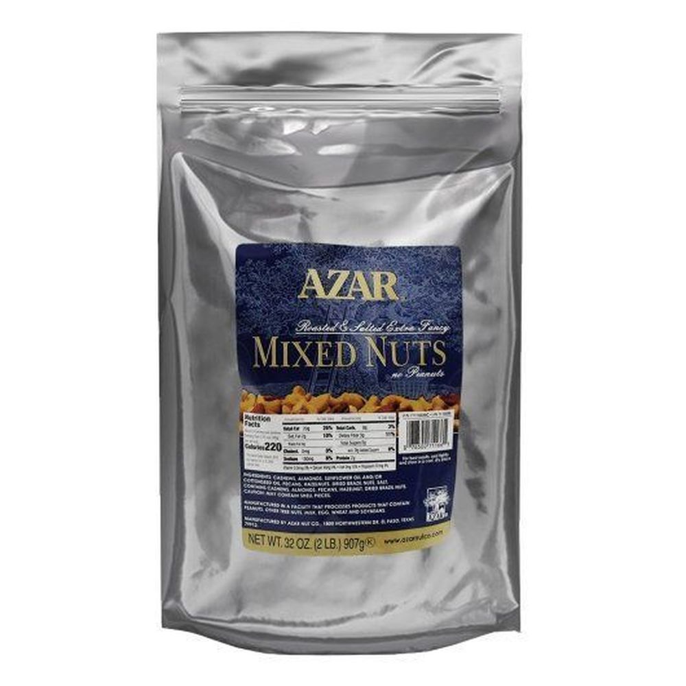 Azar Roasted Salted Extra Fancy Mixed Nuts without Peanut, 2 Pound -- 3 ...