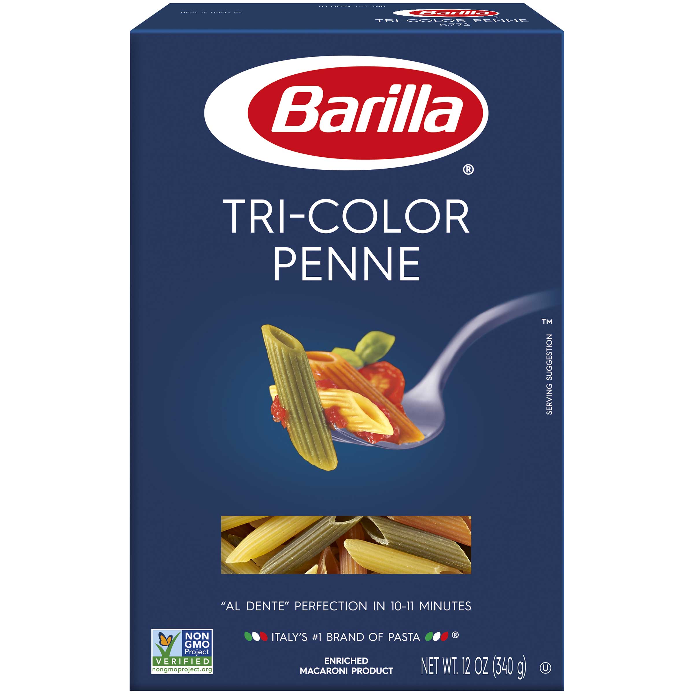 Barilla Tri Color Penne Pasta, 12 Ounce -- 16 per case.