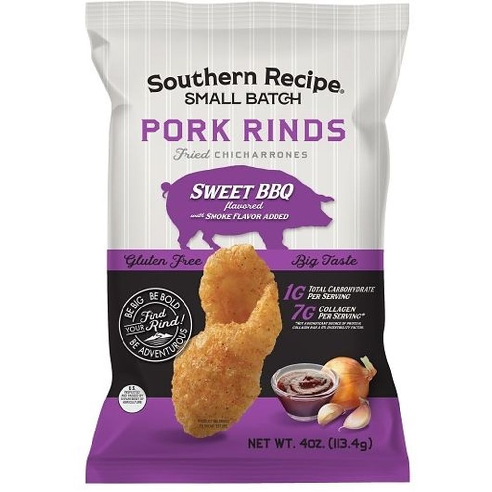 Southern Recipe Small Batch Sweet Bbq Pork Rinds, 4 Ounce -- 6 per case