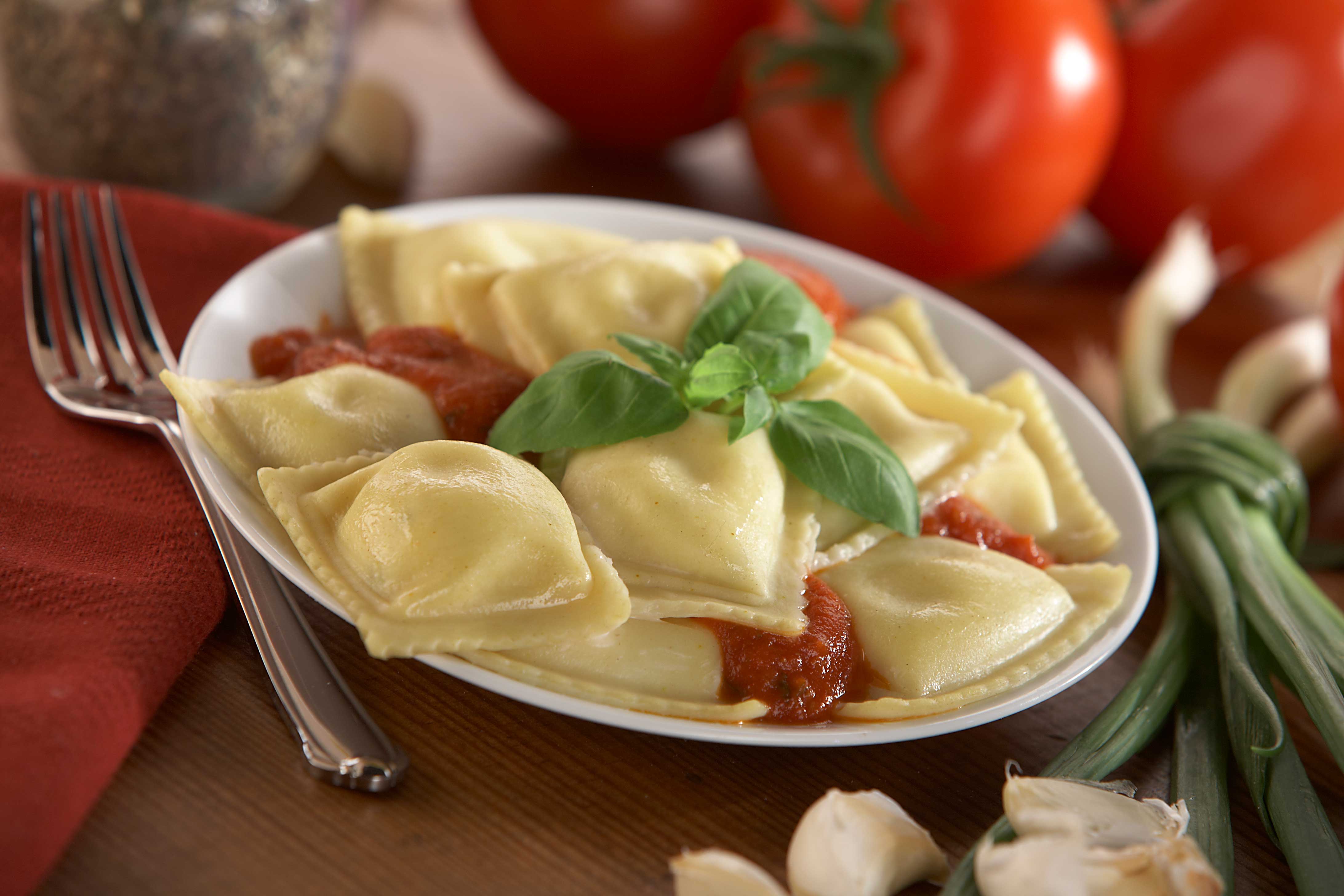 Rosina Food Medium Square Cheese Ravioli Pasta -- 280 per case.