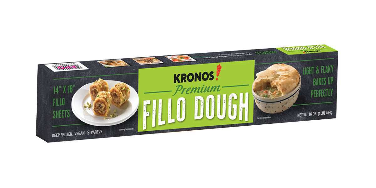 Kronos Frozen Roll Fillo Dough Sheet, 12 x 17 inch -- 12 per case.