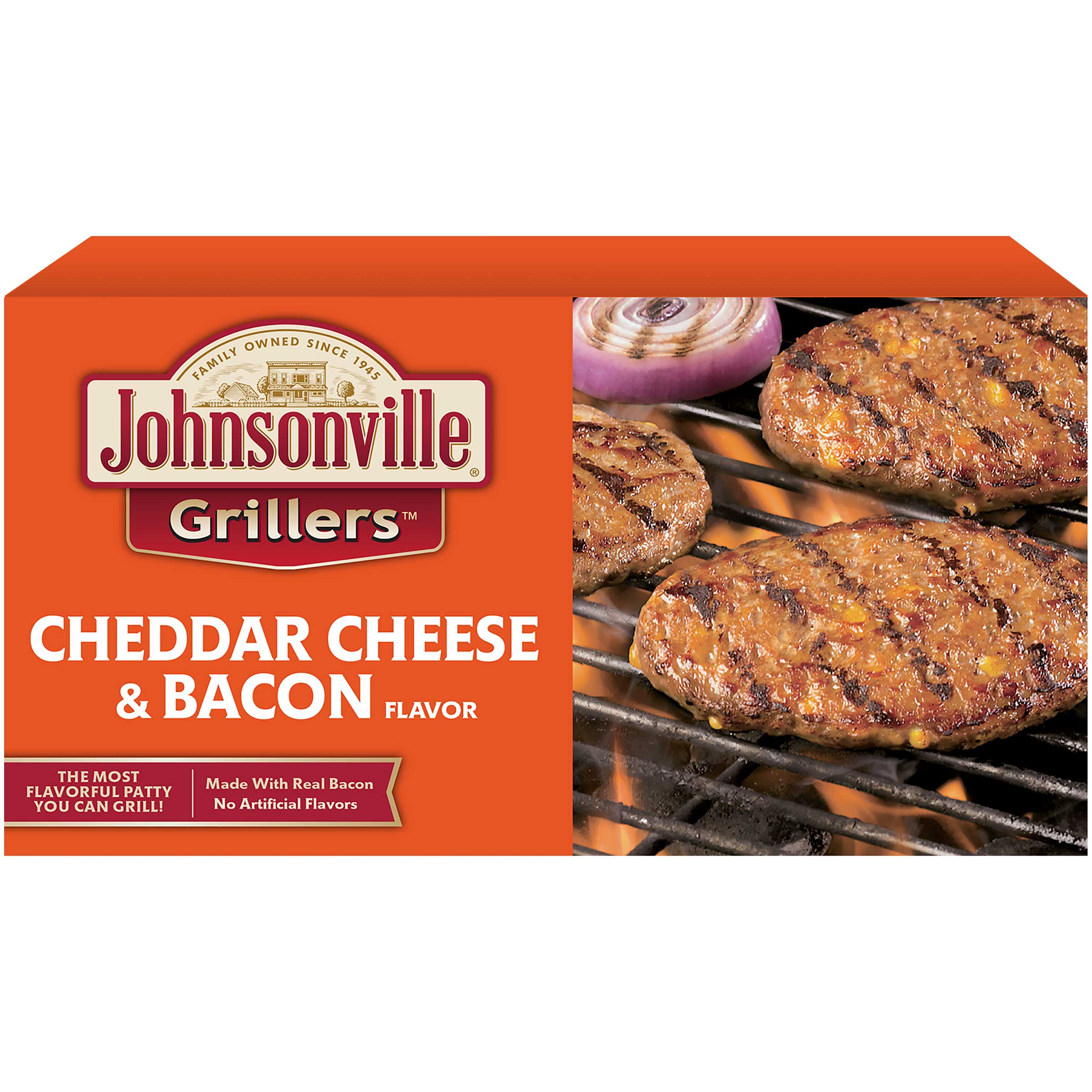 Johnsonville Cheddar Cheese and Real Bacon Flavor Bratwurst Patties, 24 ...