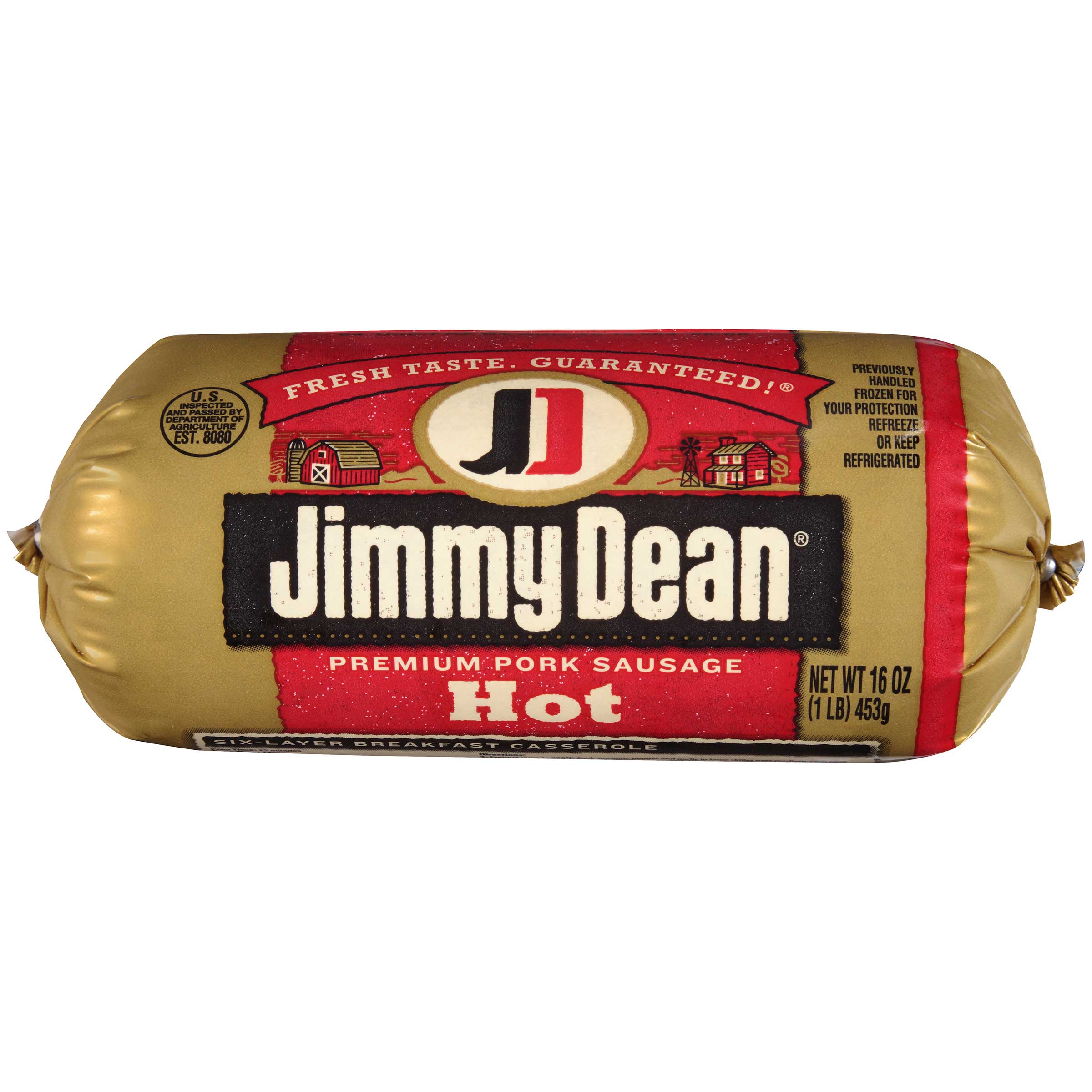 Jimmy Dean Hot Sausage Roll, 16 Ounce -- 12 per case.
