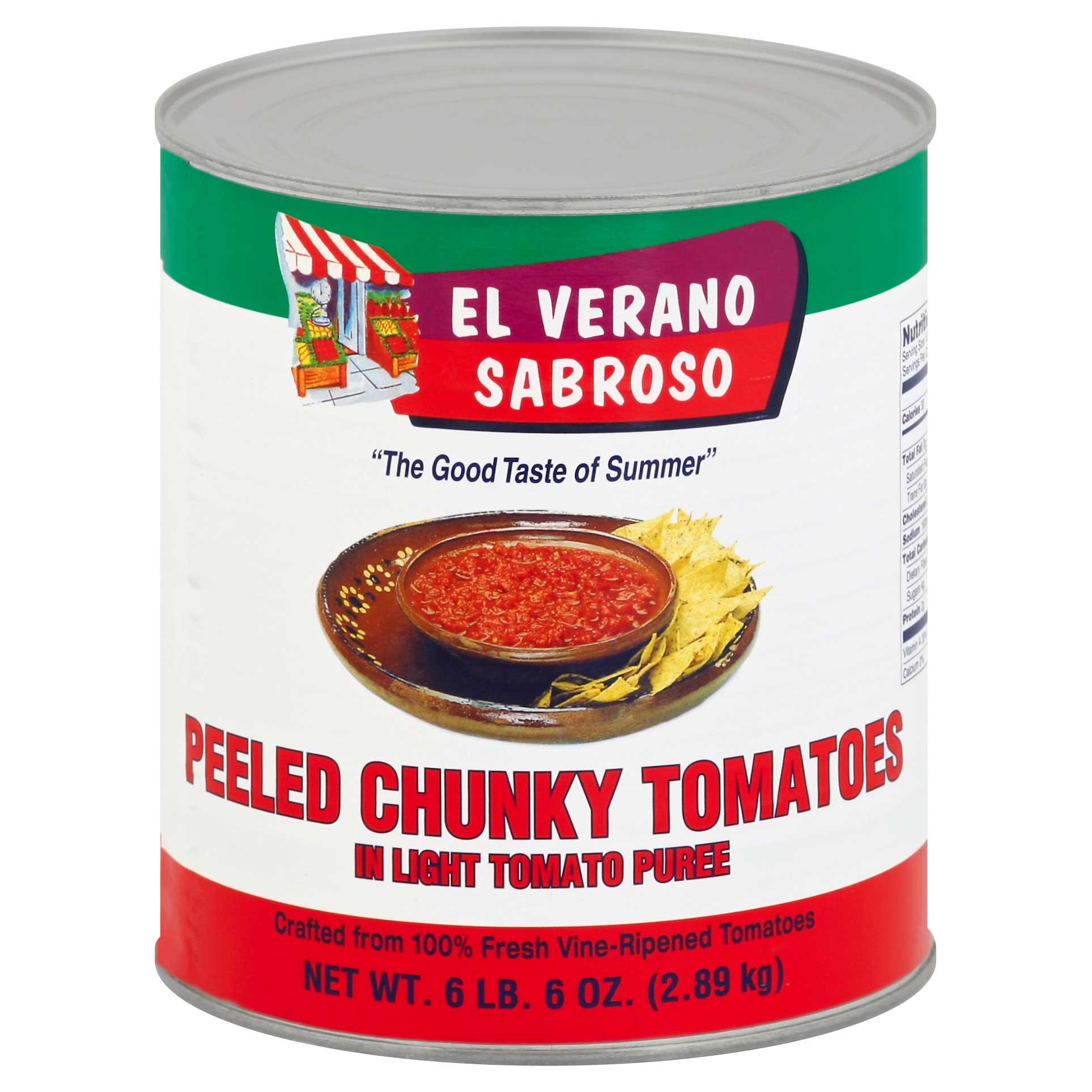 El Verano Sabroso Peeled Chunky Tomato in Light Tomoto Puree, 102 Ounce ...