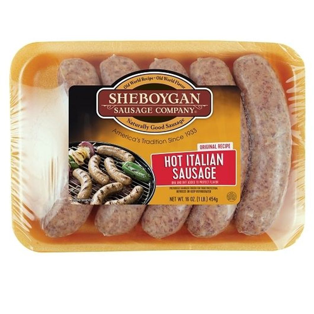 Sheboygan Raw Original Recipe Hot Italian Sausage, 1 Pound -- 12 per case