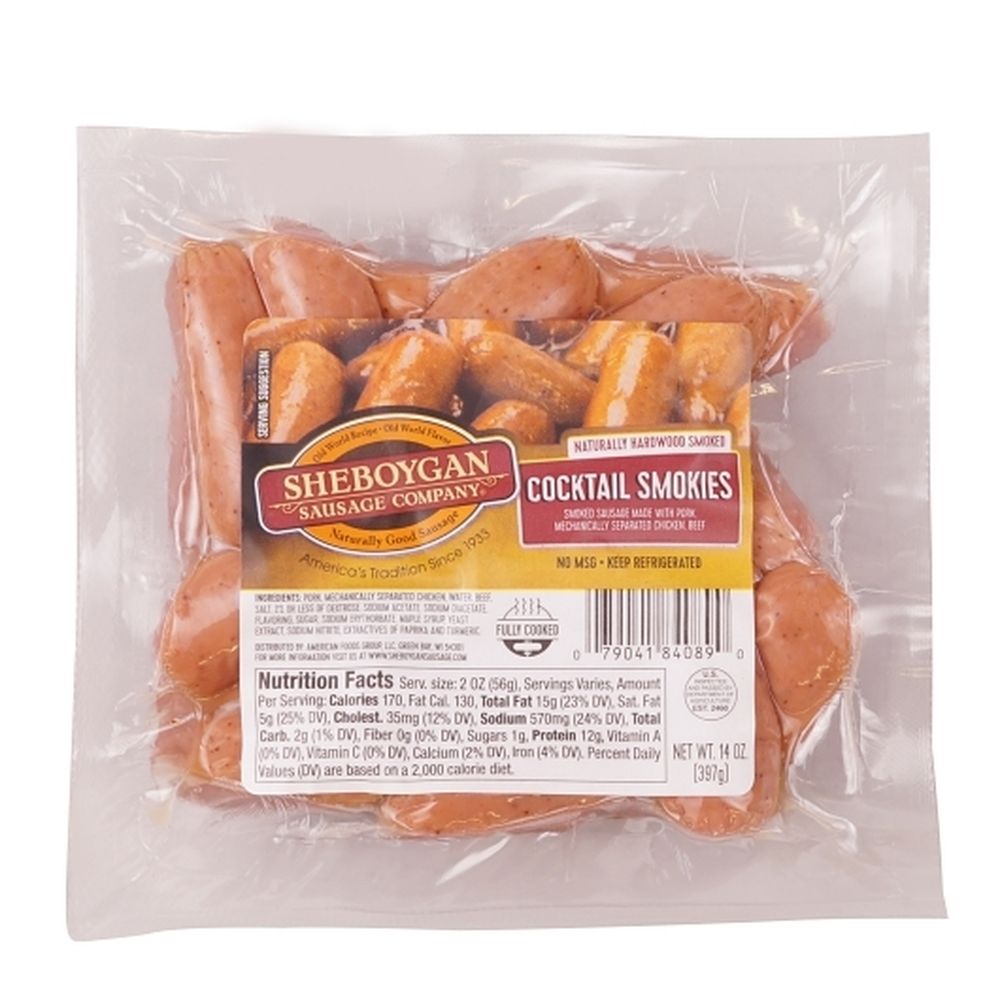 Sheboygan Fully Cooked Cocktail Smokies, 0.875 Pound -- 12 per case