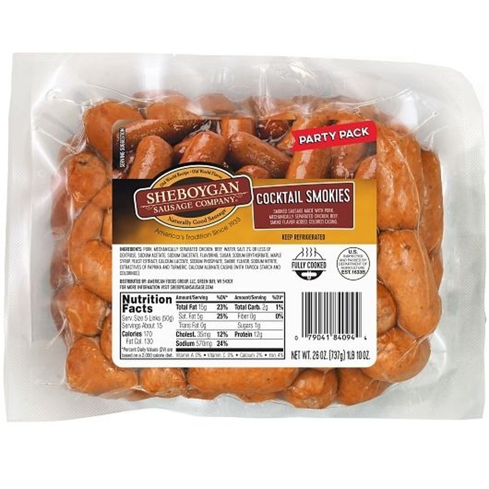 Sheboygan Fully Cooked Cocktail Smokies, 1.625 Pound -- 6 per case