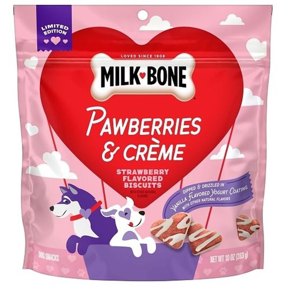 Milk Bone Vanilla Yogurt Dipped Strawberry Heart Biscuit for Dogs, 10 ...