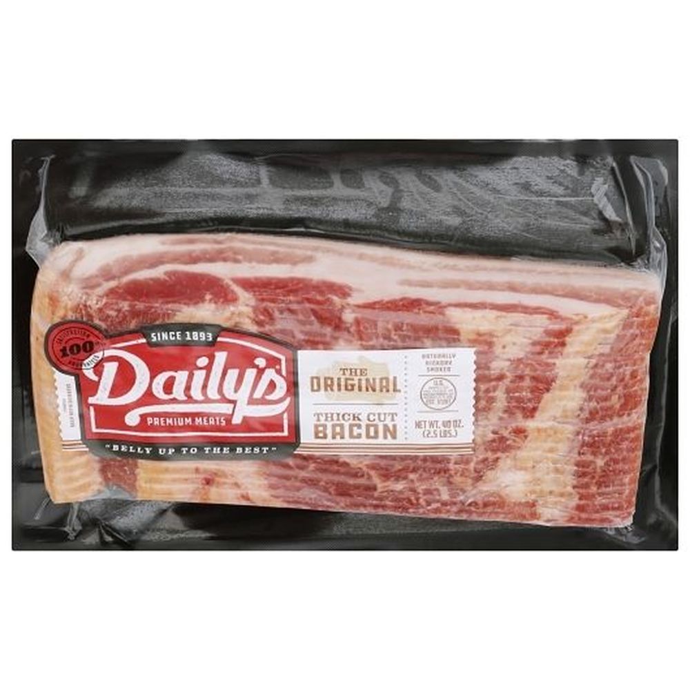Dailys Naturally Hickory Smoked Original Thick Cut Bacon, 2.5 Pound ...