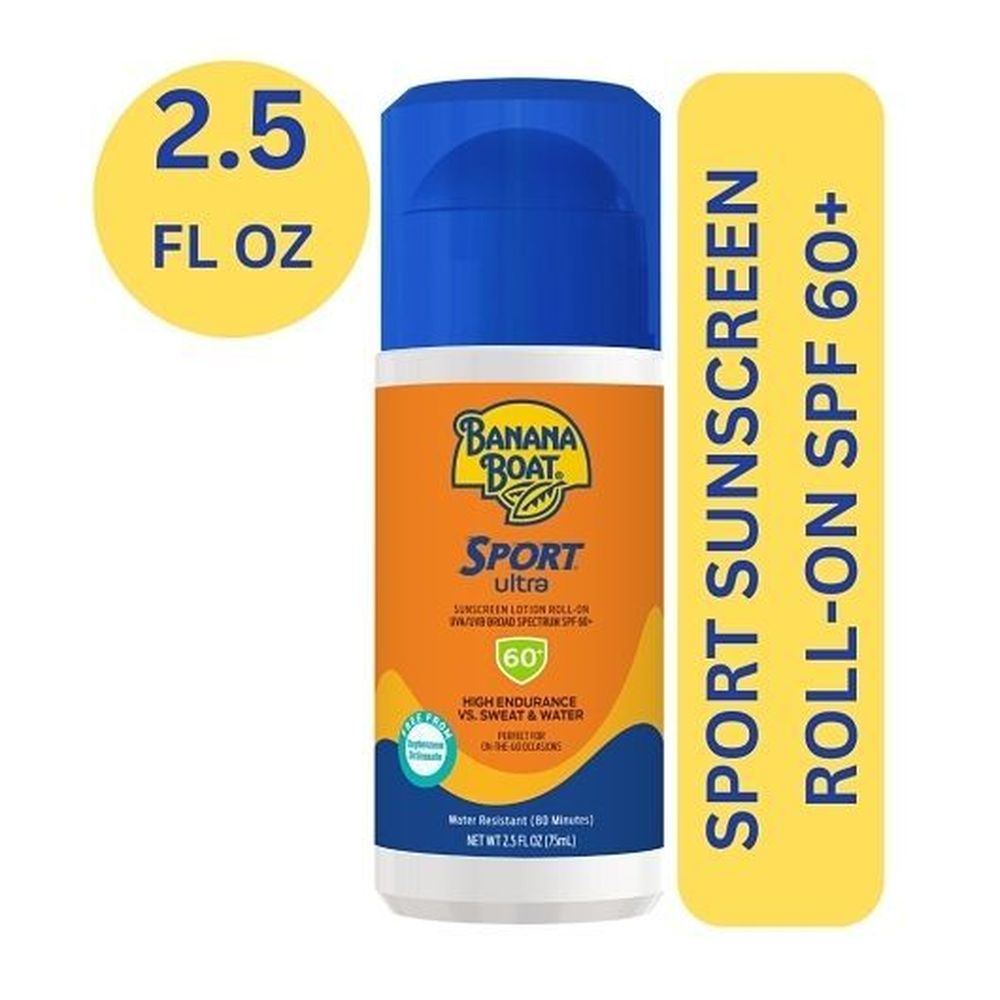 Banana Boat Sport Roll On SPF60 Sunscreen Lotion, 2.5 Fluid Ounce -- 12 ...
