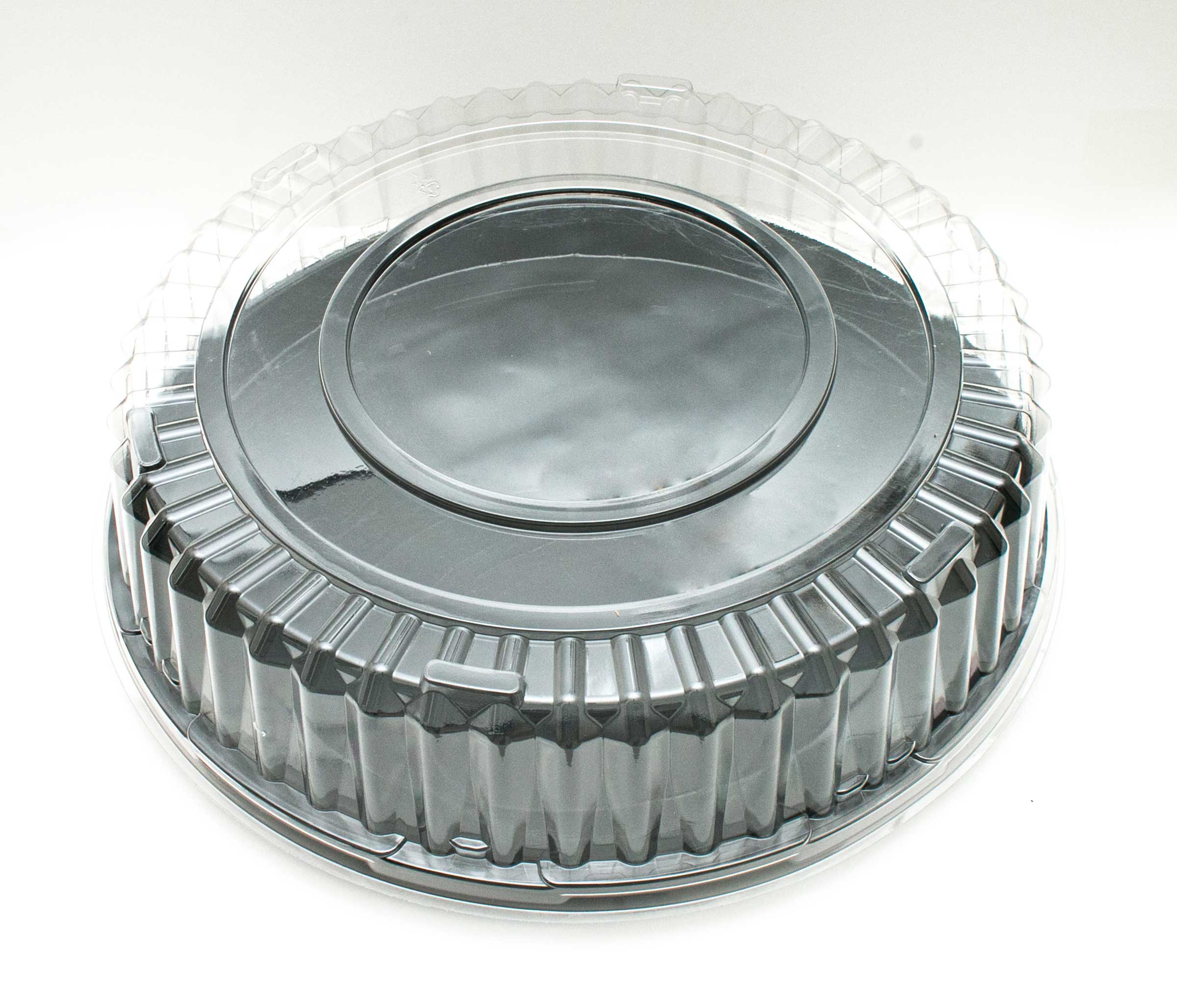 Fineline Settings Black Round Cater Tray With Deep Dome Combo, 16 Inch ...