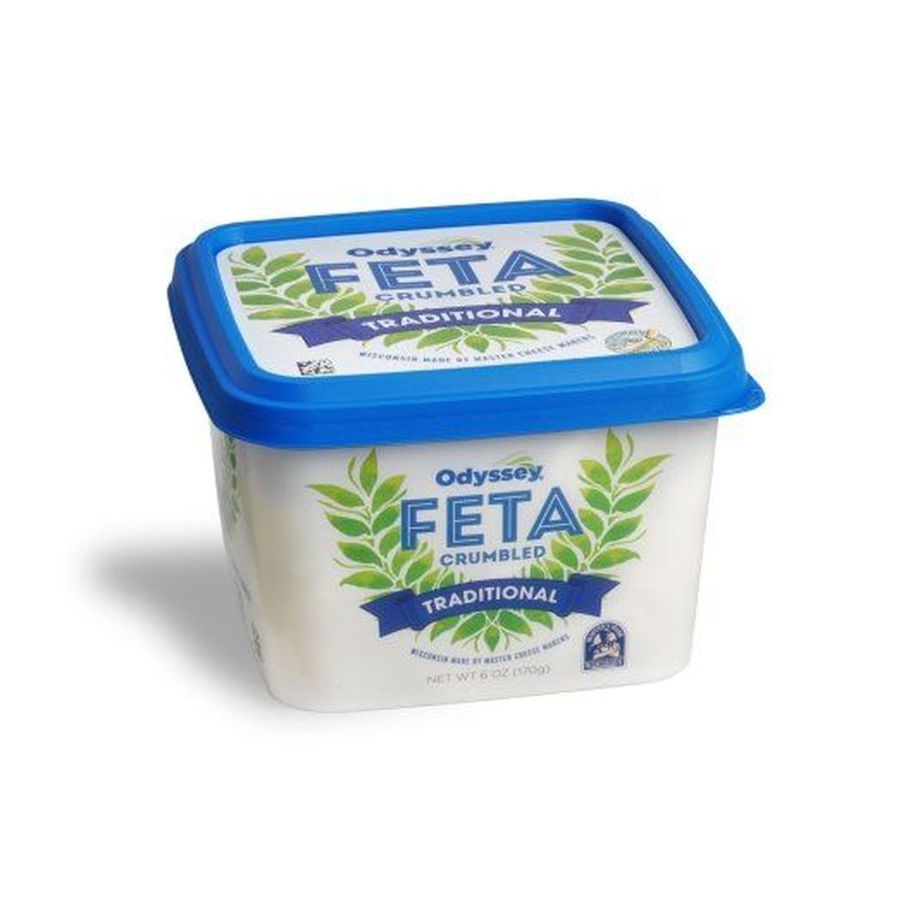 Odyssey Traditional Crumbled Feta Cheese, 6 Ounce -- 12 per case