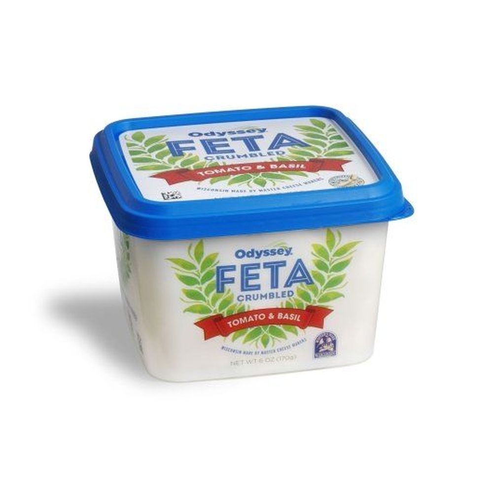 Odyssey Tomato Basil Crumbled Feta Cheese, 6 Ounce -- 12 per case