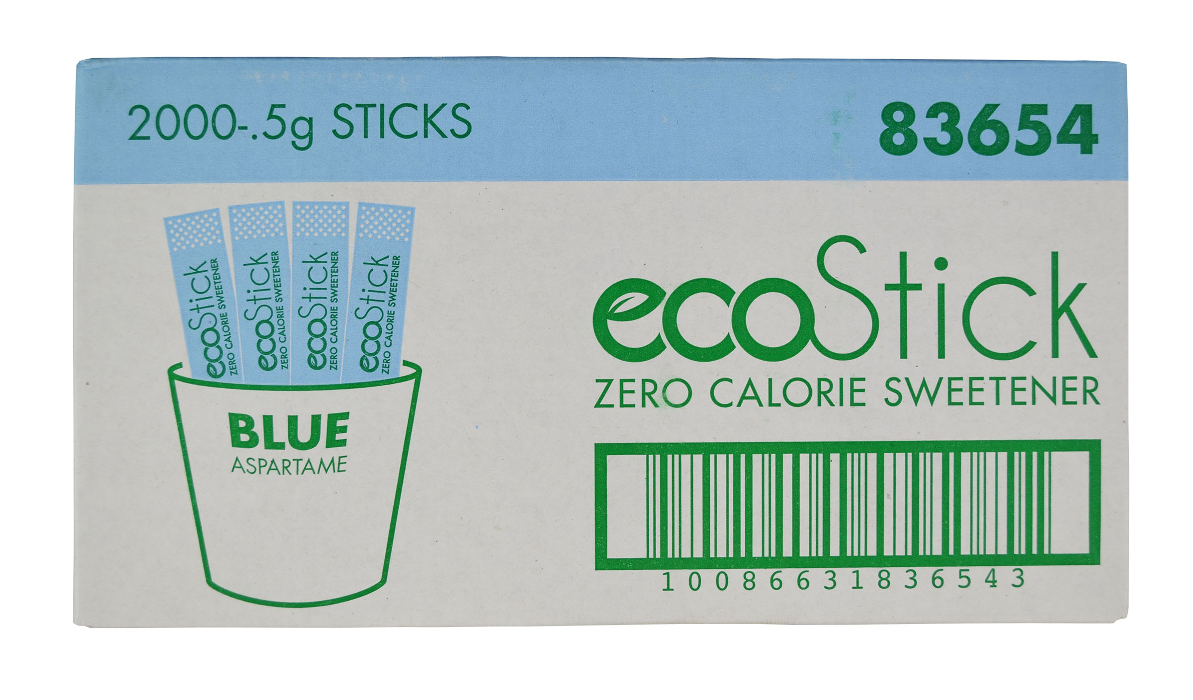 Ecostick Blue Aspartame Sugar Substitute, 0.5 Gram Packet -- 2000 per ...
