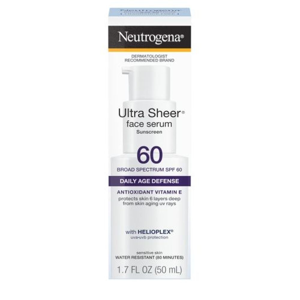 Neutrogena Ultra Sheer SPF 60 Serum Sun Screen Lotion, 1.7 Fluid Ounce ...