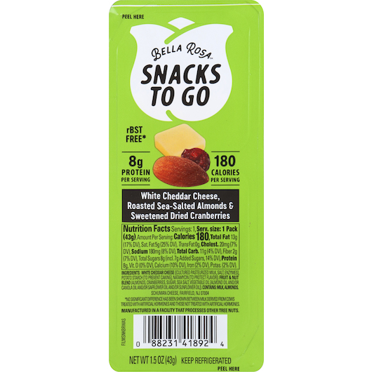 Bella Rosa White Cheddar Snacks To Go Case | FoodServiceDirect