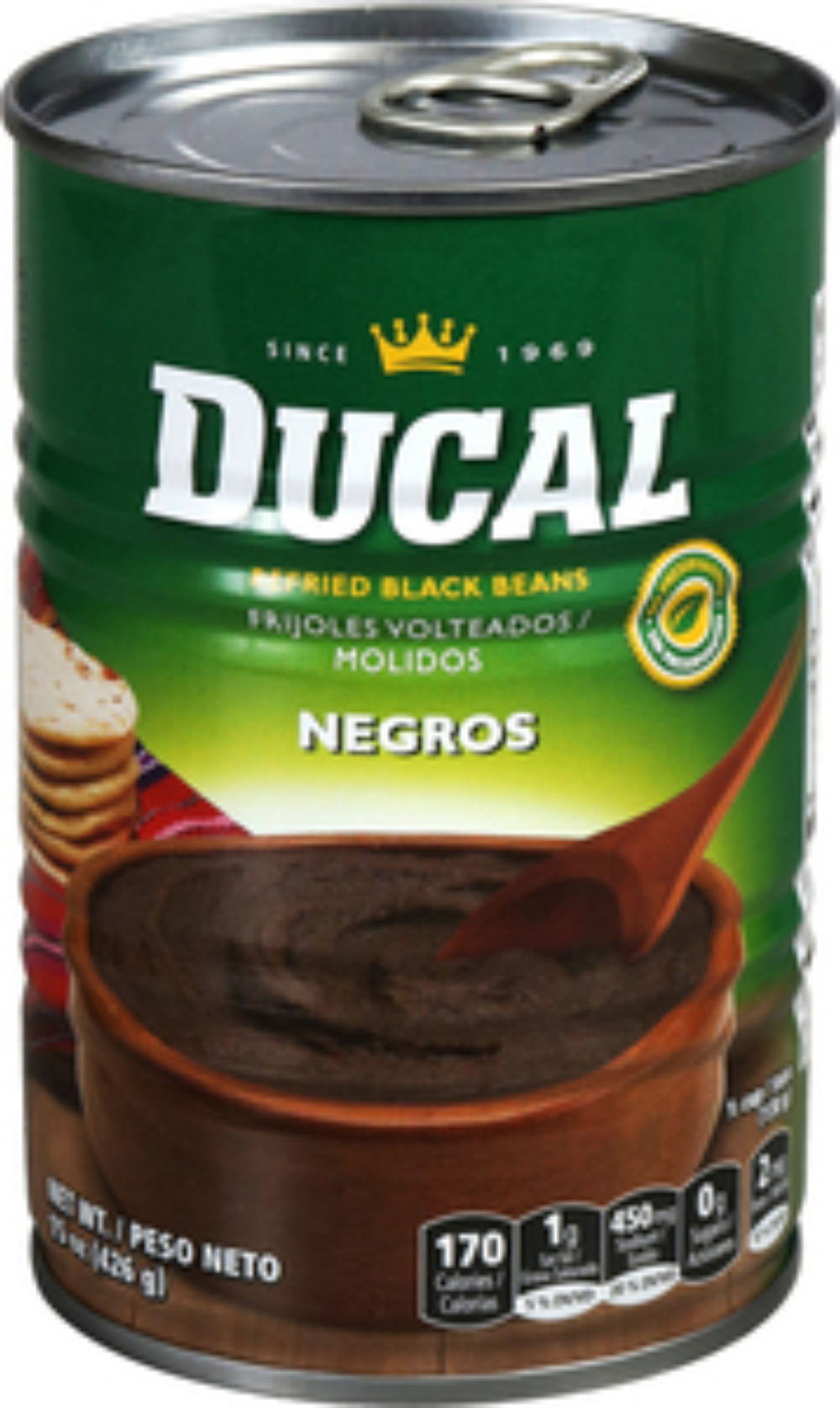 Ducal Refried Black Beans, 15 Ounce -- 24 per case.