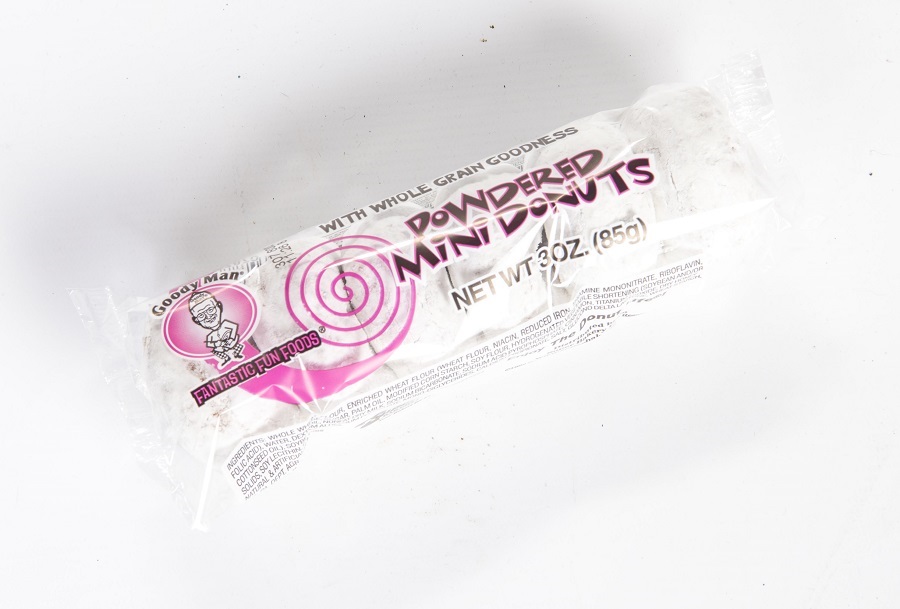 Goody Man Whole Grain Powdered Sugar Mini Donut Case | FoodServiceDirect