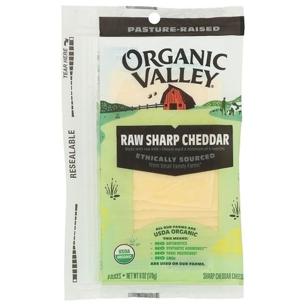 Organic Valley Raw Sharp Cheddar Cheese, 6 Ounce -- 12 per case