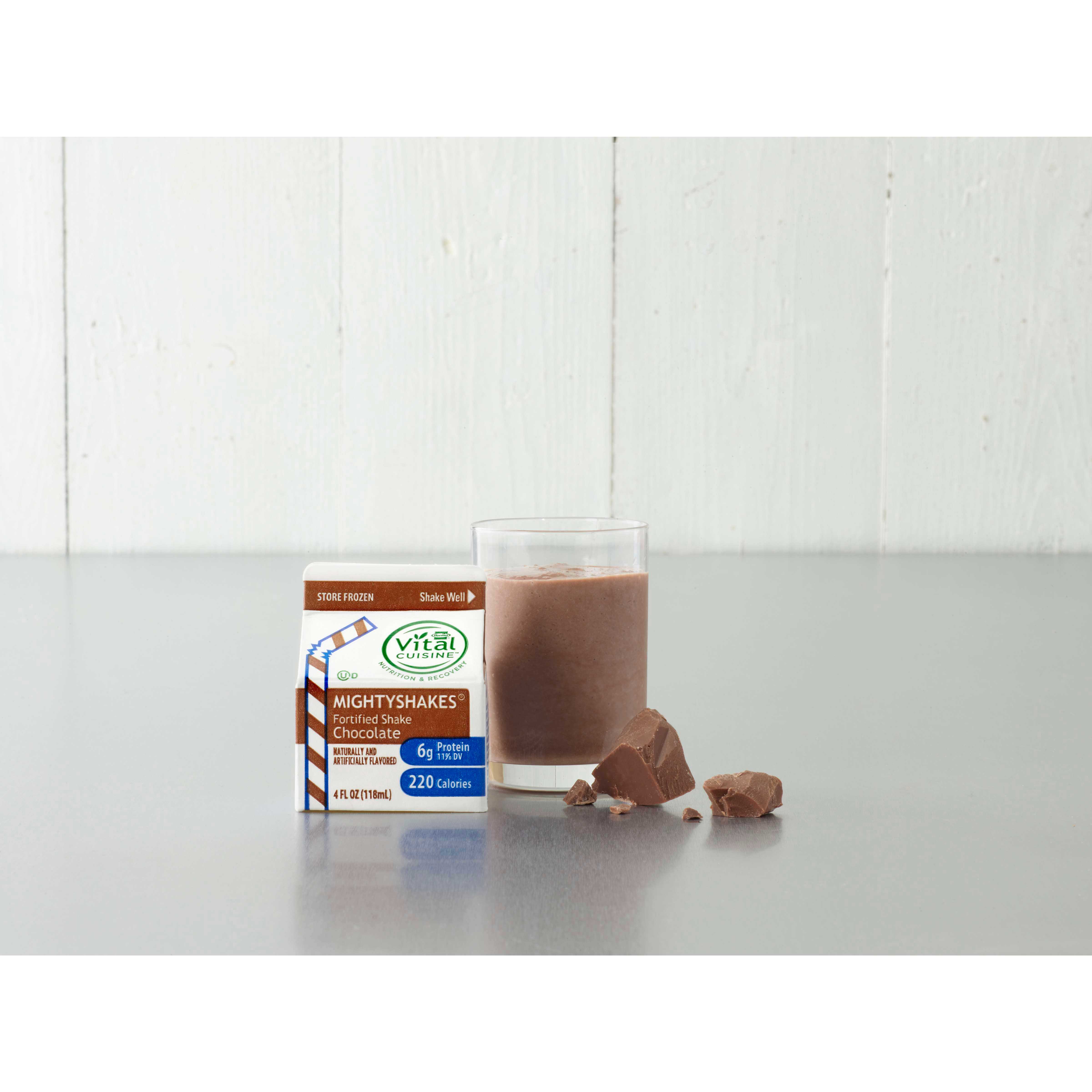 MightyShakes Chocolate Shake Beverage, 4 Ounce -- 75 per case.